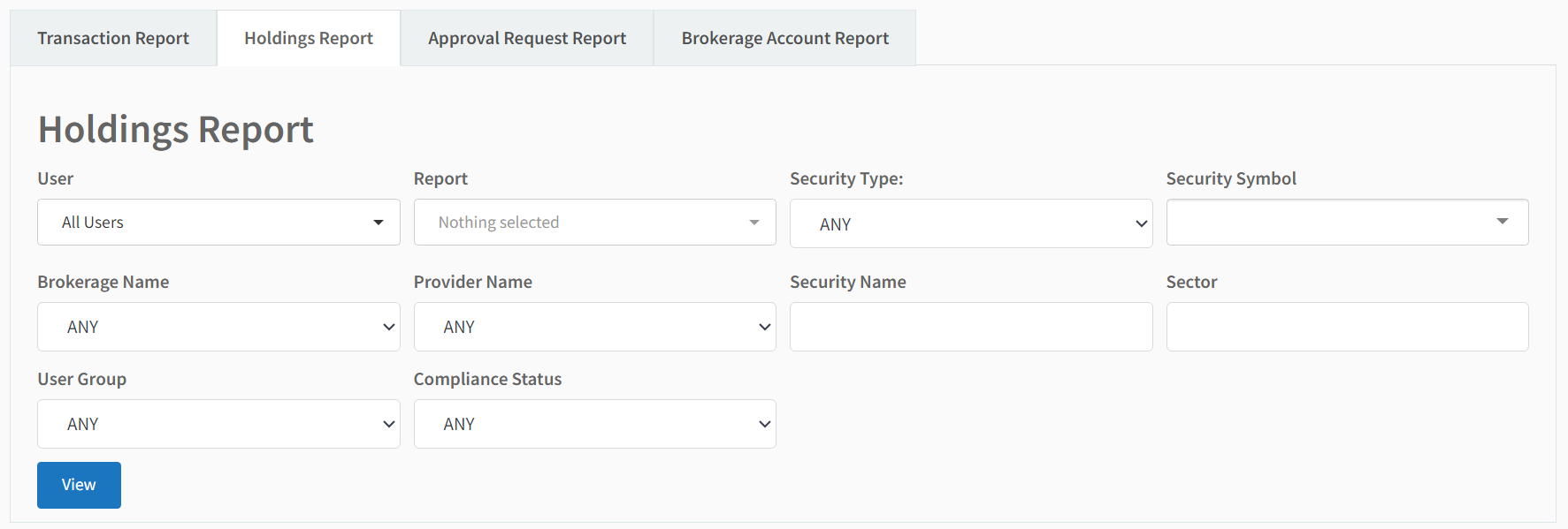 Holdings Report – gVue